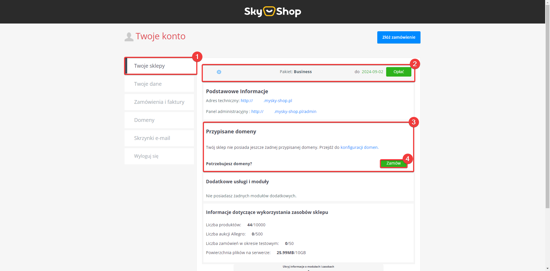 Jak zakupić domenę? - Pomoc & FAQ Sky-Shop
